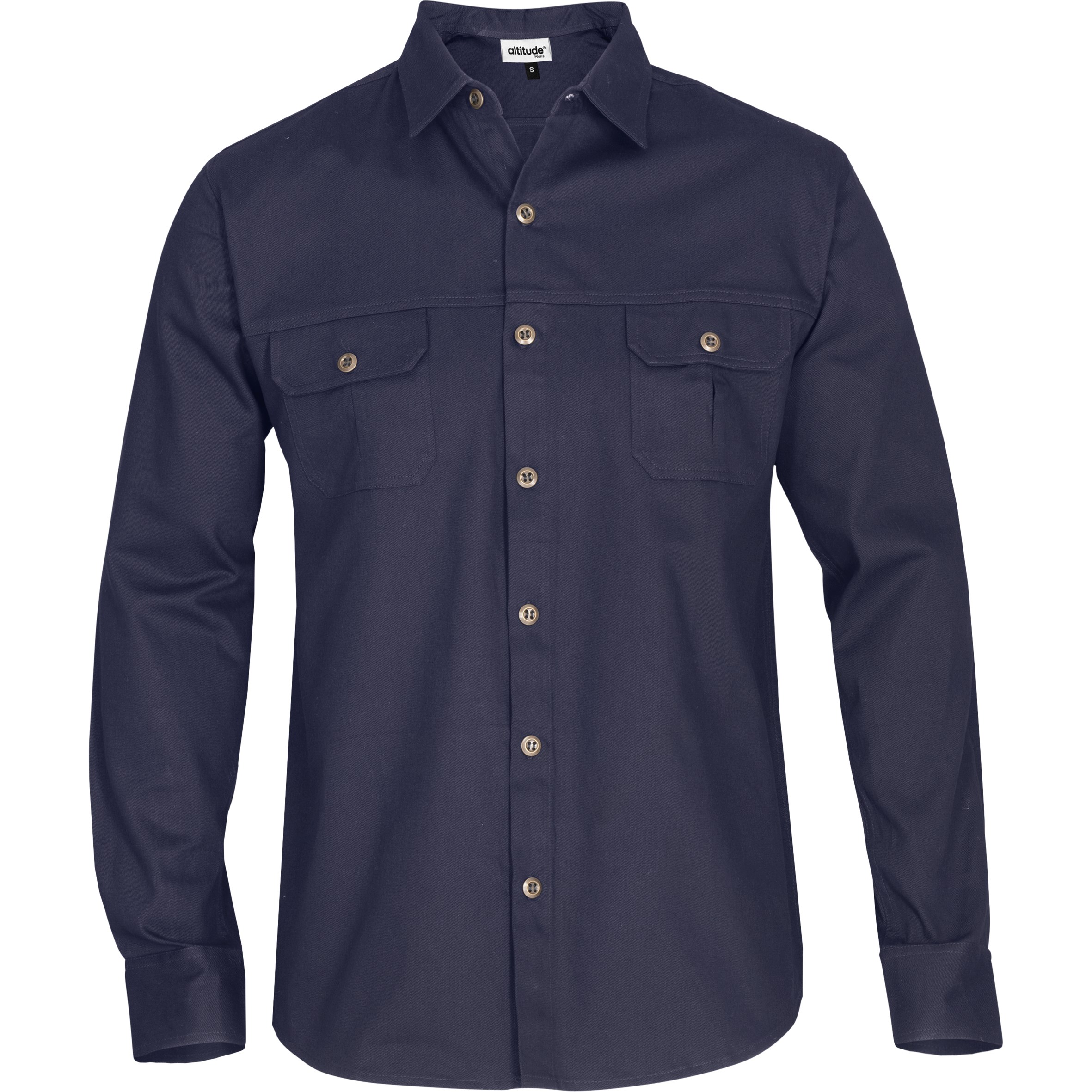 Mens Long Sleeve Oryx Bush Shirt - Navy Only | ALT-OXML-N